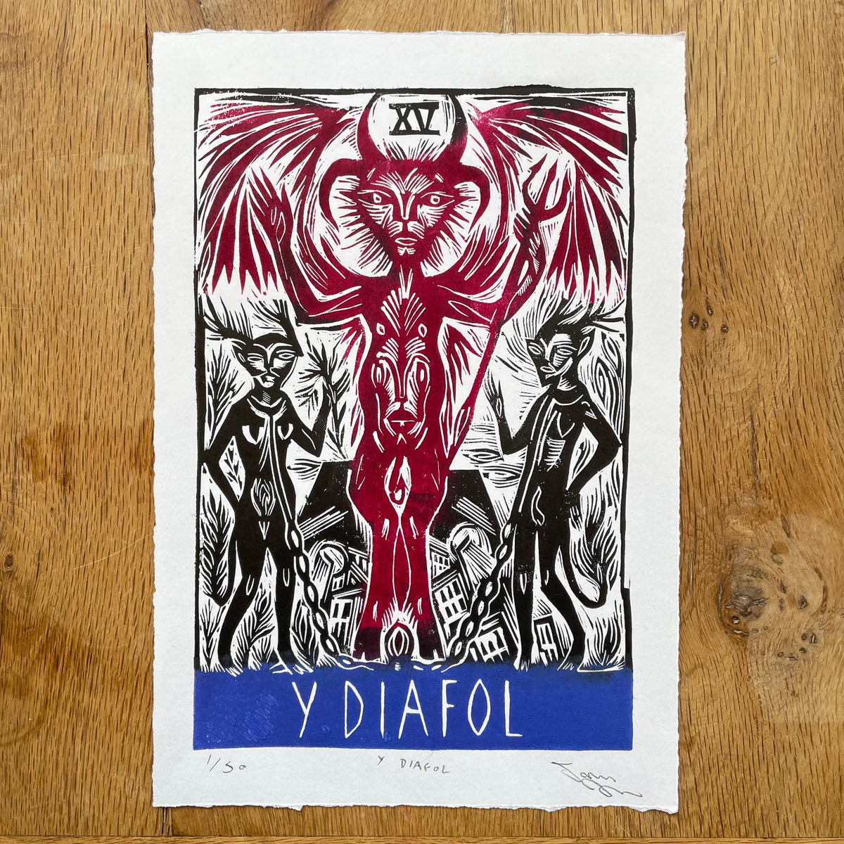 John Abell - 'Y Diafol' Limited Edition Lino Prints – Cardiff MADE