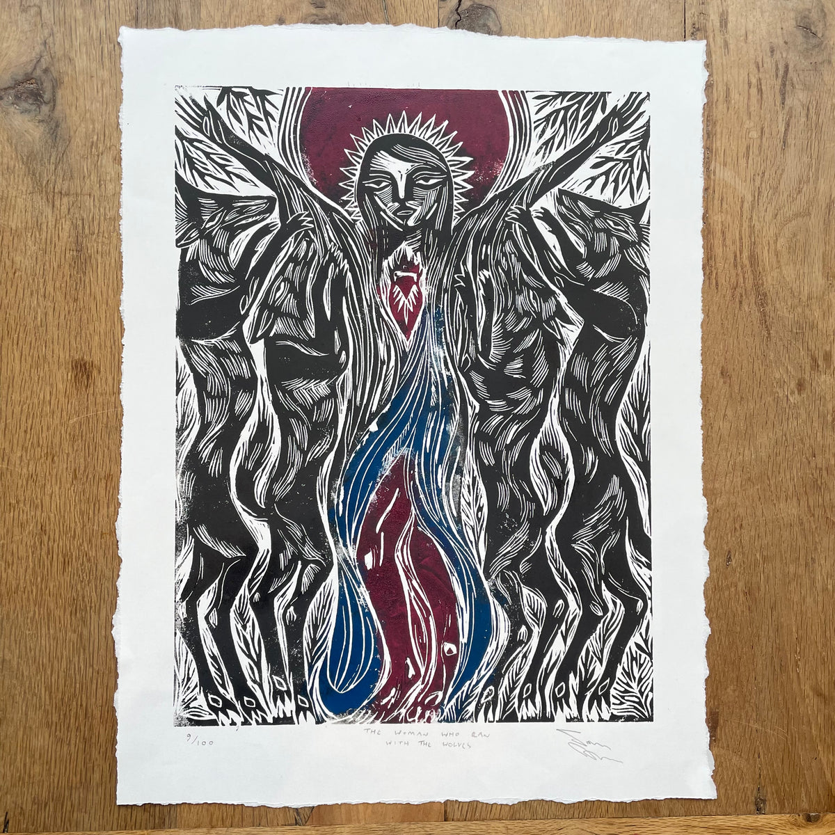 John Abell - 'The Woman Who Ran with Wolves' Limited Edition Lino Prin ...
